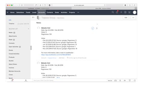Zoho Integration Leadfeeder