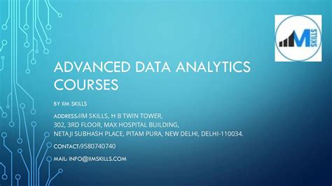 advanced data analytics courses speaker deck