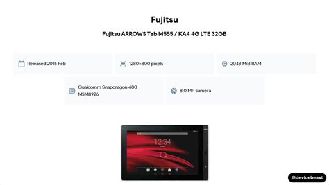 Fujitsu Arrows Tab M555 Ka4 4g Lte 32gb Full Device Specifications