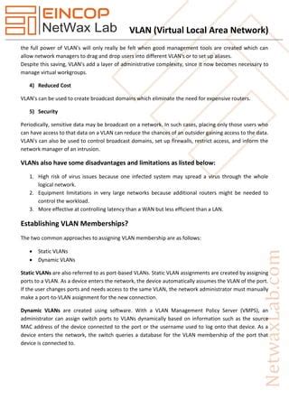 VLAN Virtual Local Area Network PDF Computer Networking Computing