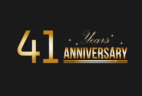 41 주년 기념 골드 반짝임 엽서 배너 포스터 인사말 및 생일을위한 장식 요소 0명에 대한 스톡 벡터 아트 및 기타 이미지 0명 개념 개념과 주제 Istock