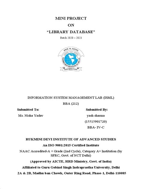 ism lab pdf libraries databases