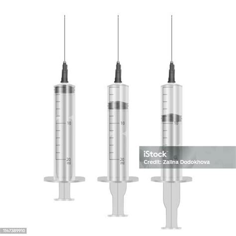 현실적인 주사기 20 Ml 흰색 바탕에 피하 바늘 의료 일회용 주사기 0명에 대한 스톡 벡터 아트 및 기타 이미지 0명 건강관리와 의술 과학 Istock