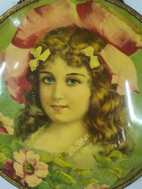 Victorian Antique Hinged Wall Hanging Double Hidden Mirror With Young Girl Scene To Front Auction