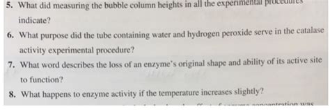 Solved What Did Measuring The Bubble Column Heights In All Chegg