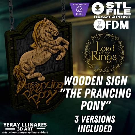 Wooden Sign The Prancing Pony From Lord Of The Rings Lord Of The