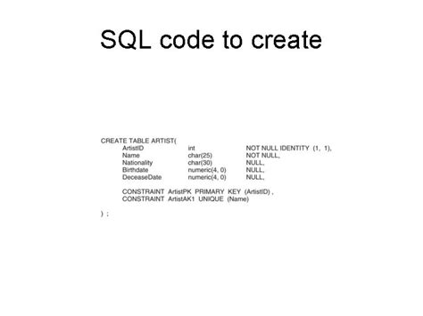 Chapter SQL For Database Construction And Application