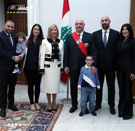اولین عکس از رئیس‌جمهور جدید لبنان و همسرش