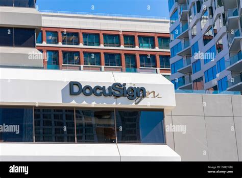Docusign Sign And Logo On Facade Of Company Headquarters Building Docusign Incallows