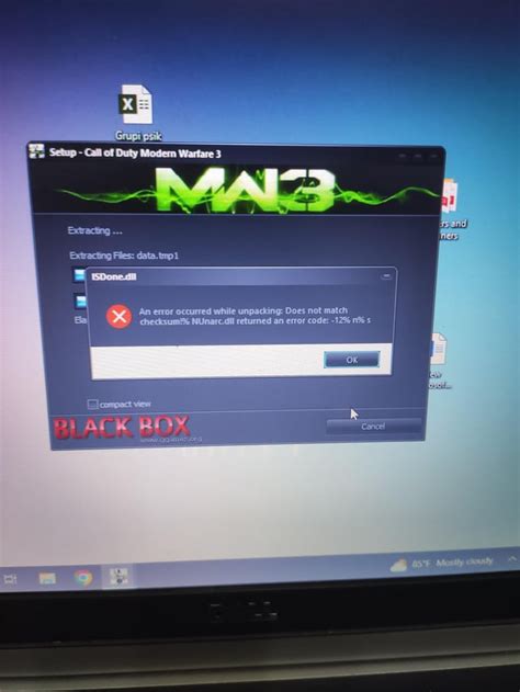 Tried Installing Mw3 With Blackbox Repack With A Cd And This Error