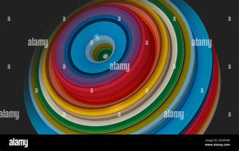 abstract dynamic patterns of rainbow color circles with displacement