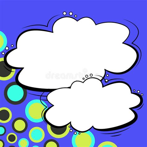 Comic Blank Speech Bubble With Copy Space And Colorful Doodles Design Of Empty Template In