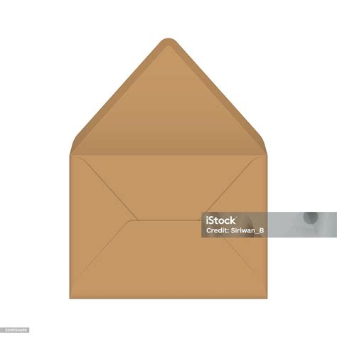 갈색 크래프트 종이 열린 봉투 모형 템플릿입니다 결혼식 초대장 졸업식 생일 파티 등을 위한 유로 플랩 럭셔리 우편 봉투 디자인 또는 비즈니스에 사용할 준비가 되었습니다