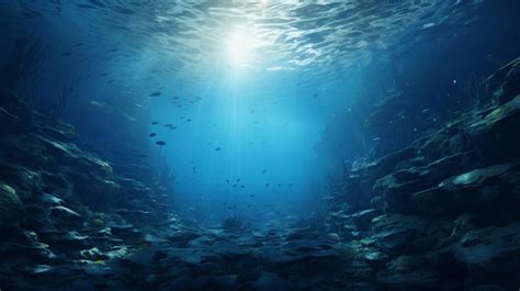 Premium Ai Image Deep Ocean Abyss Landscape Background