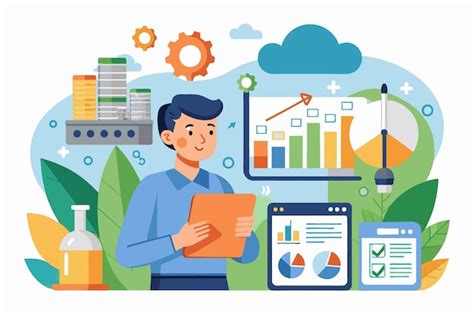 Flatstyle Vector Illustration Of Carbon Emissions Analyst With Tools
