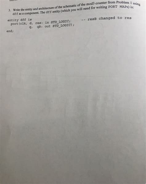 Solved 1 Draw The State Diagram Create The Mod 3 Counter Chegg Com