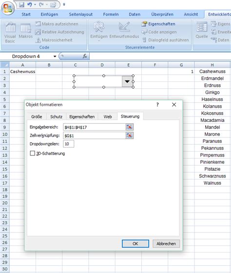 techniker schule butzbach edv microsoft excel formularsteuerelemente