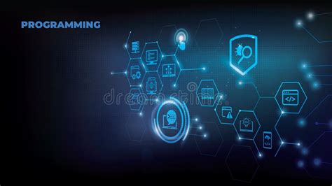 software engineering or programming vector illustration software