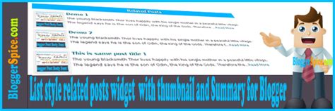 list style related posts widget with thumbnail and summary for blogger