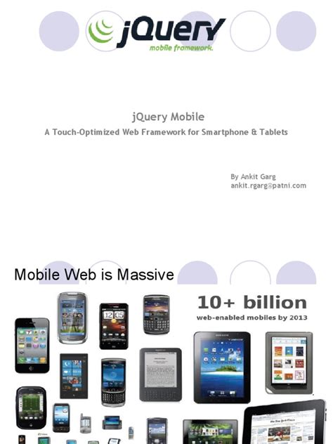 Jquery Mobile A Touch Optimized Web Framework For Smartphone And Tablets