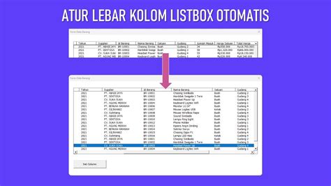 Vba Untuk Atur Kolom Listbox Otomatis Agar Data Tidak Terpotong Youtube