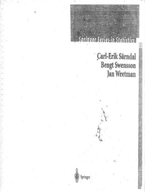 Carl Erik Sarndal Et Al Model Assisted Survey Sampling 1992 Pdf