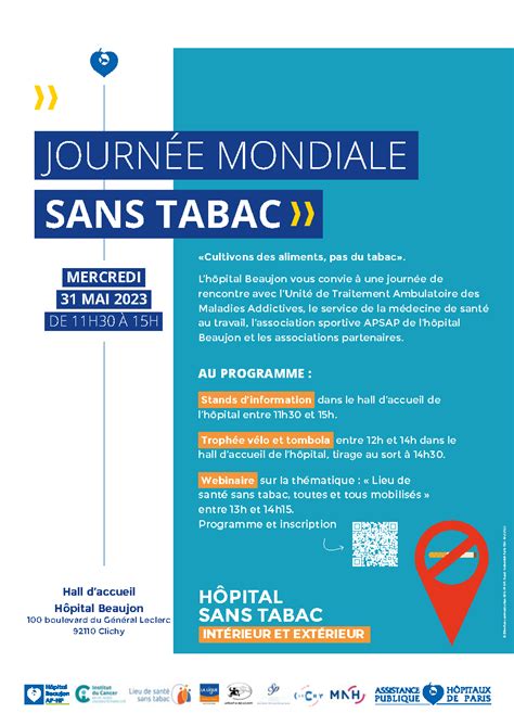Journée Mondiale Sans Tabac 2023 à Lhôpital Beaujon Hôpital Beaujon