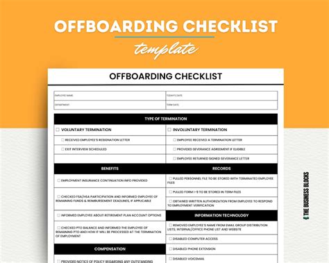 Offboarding Checklist Employee Offboarding Template Etsy