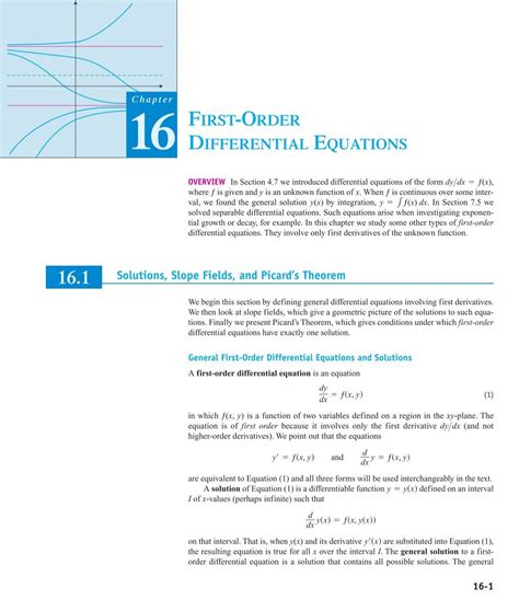 First Order Differential Equations Mathematics