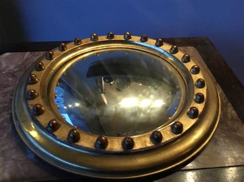 Petit Miroir De Sorcière Rond En Bois Doré - miroirs