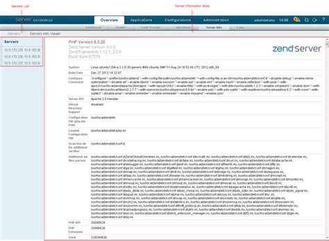 Server Info Zend Server 62