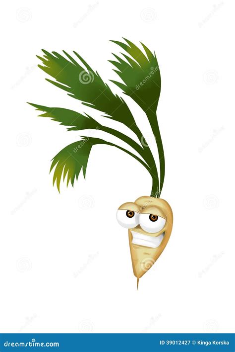 Cool Beige Parsnip Cartoon Character With Sly Eyes Stock Illustration Image 39012427