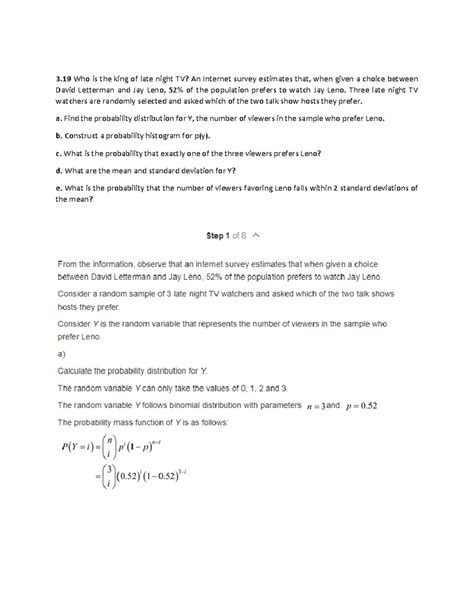 Chapter 3 Exercise 3 The Expected Value Of A Random Variable Or A