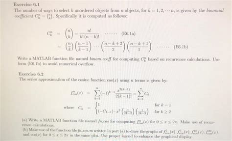 solved exercise 6 1 the member of ways to select k unordered