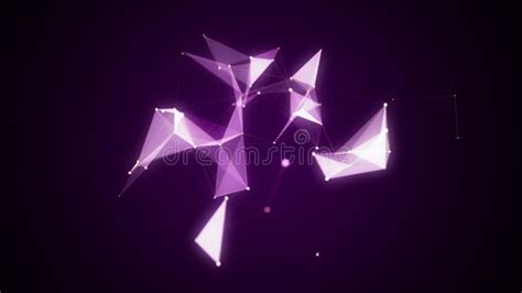 Futuristic Geometric Chaotic Shape With Connecting Dots And Lines