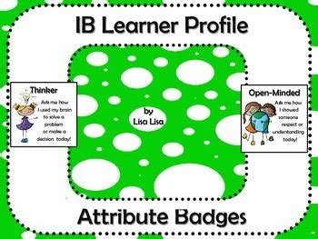 IB Learner Profile Attribute Badges By Lisa Lisa TpT