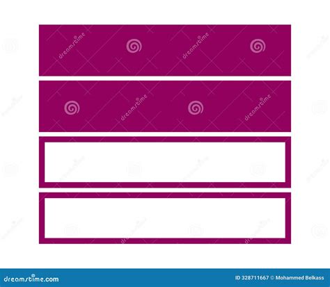 Rectangle Shape And Outline Pink Collection Symbol Element Vector Stock Vector Illustration Of