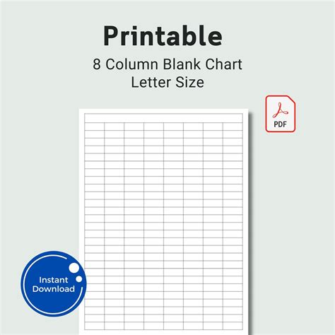 Printable Blank Columns Chart Text Input Print And Write In Chart Blank Column Template
