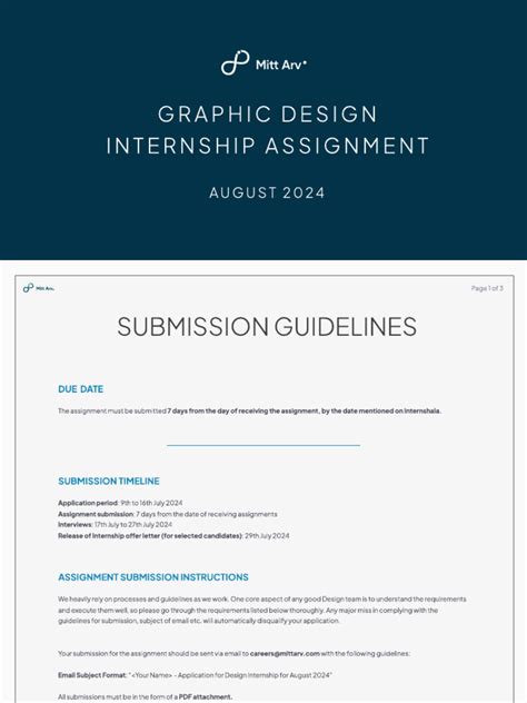 Graphic Design Internship Assignment Aug 2024 With Guidelines Pdf