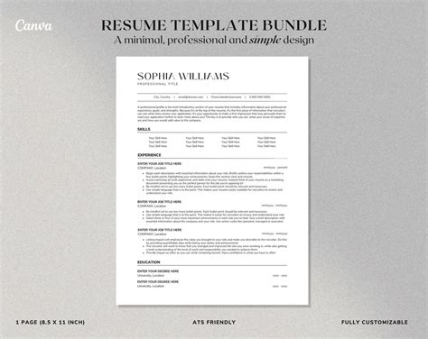 Ats Friendly Resume Template Canva Ats Compatible Resume Instant