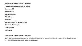 Selenium Automation Testing A Step By Step Beginner S Guide PPT