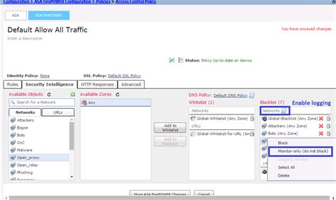 Configure Ip Blacklisting While Using Cisco Security Intelligence
