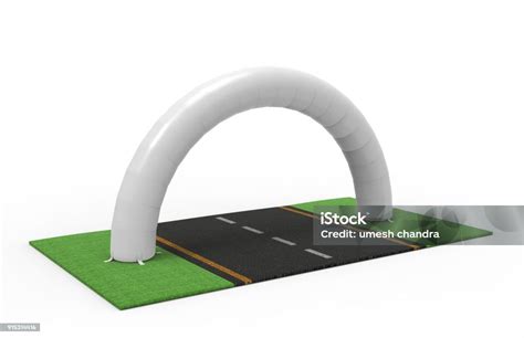 화이트 빈 풍선 아치 튜브 또는 이벤트 입구 게이트 라운드 3d 렌더링 그림입니다 아치 건축적 특징에 대한 스톡 사진 및 기타 이미지 아치 건축적 특징 공기 주입 0