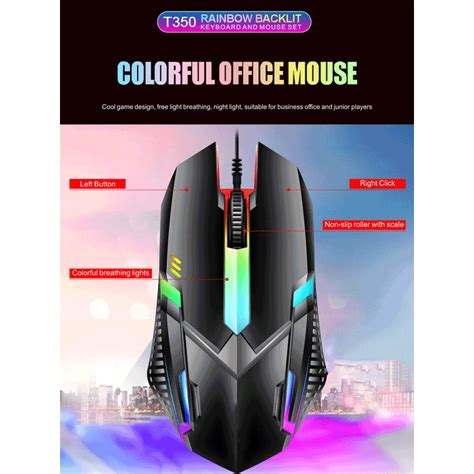 T6 Gaming Mouse Keyboard Set Gaming Keyboard And Mouse T6 Set Usb Gaming Keyboard Colorful