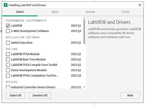 12 select any additional software items for the package manager to