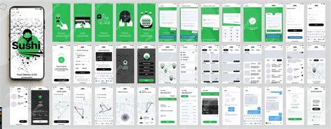 premium vector design of the mobile application ui ux a set of gui