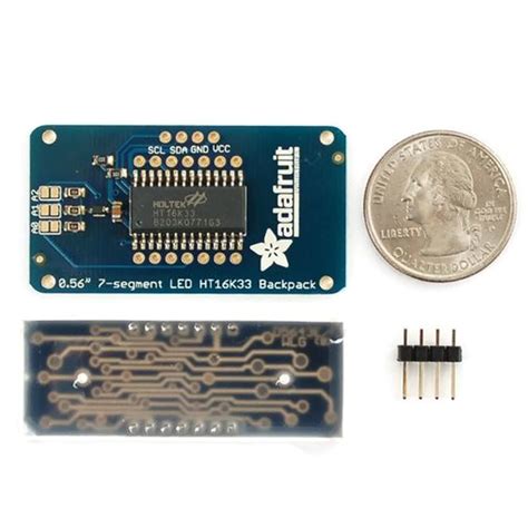 Adafruit 0 56 Inch 4 Digit 7 Segment Display W I2c Backpack Blue