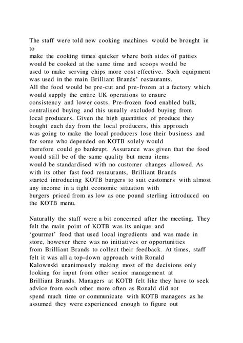 MCP Report Case Study King Of The Burgers MCP Case Study Tr PDF