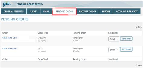 Yith Pending Order Survey Orders In Pending Status