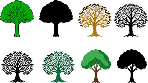 Set Tree Eps File Trees Vector Silhouette Png PNG Images EPS Free Download Pikbest